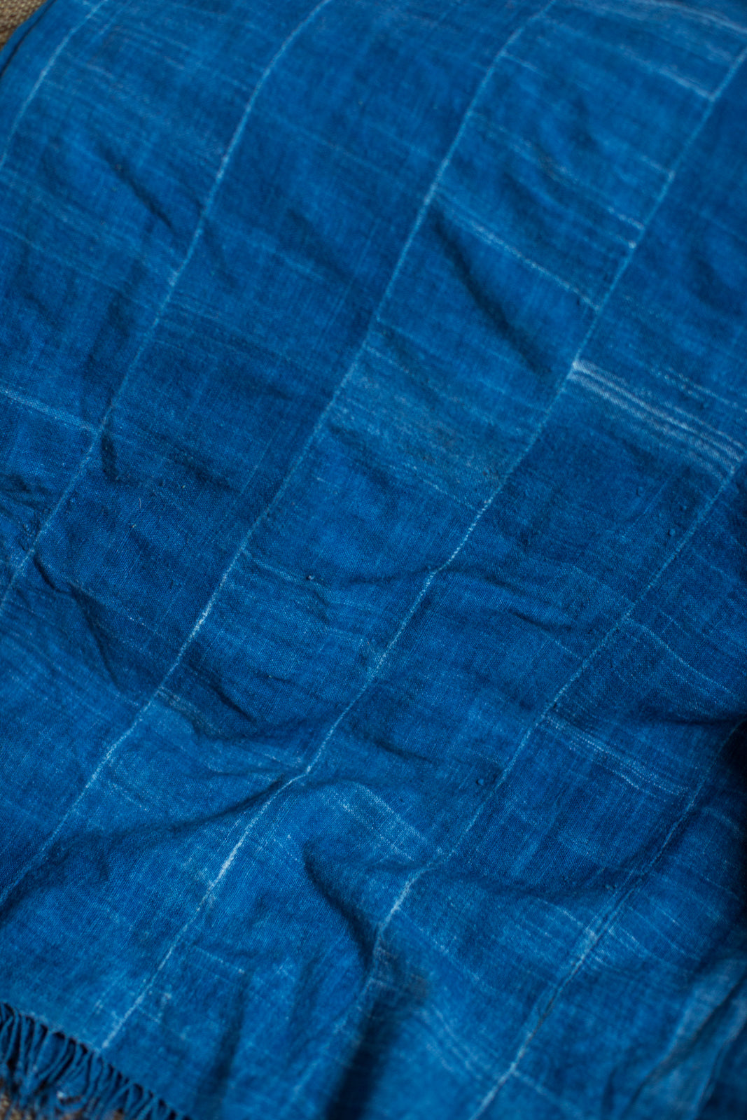 Vintage Denim Batik Throw