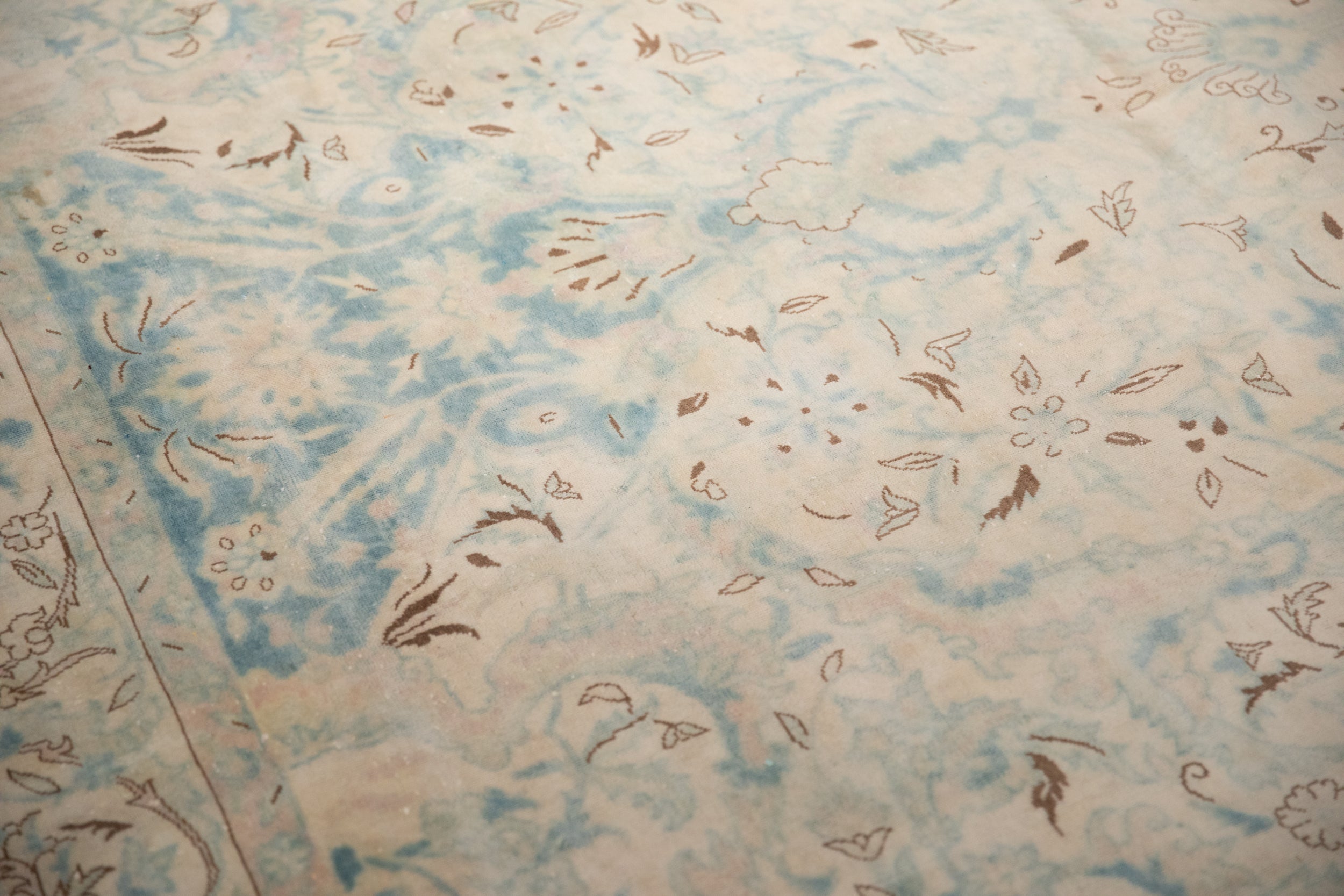 Vintage Polonaise Carpet 10' x 13'11" | Ivory, Green | c. 1960s