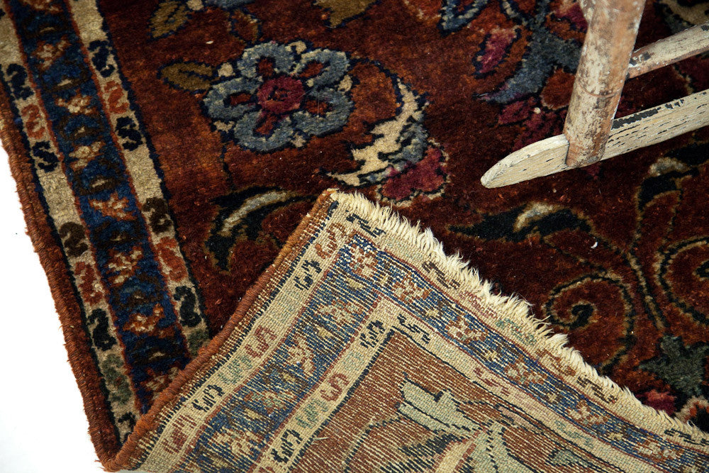 3x4 Vintage Burgundy Persian Rug