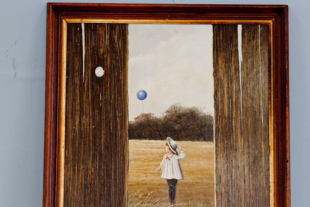Thomas Kerry Painting of Girl with Balloon