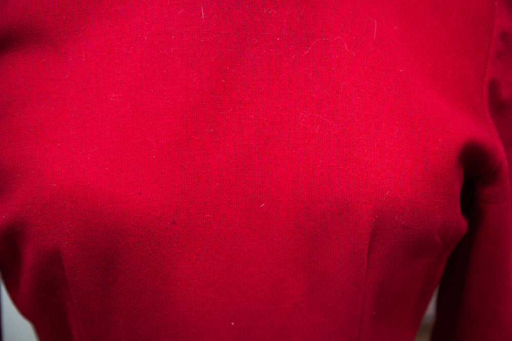 Vintage 1940s Peter Pan Collar Red Dress // Size S - M - 4 - 6 – Item #1663