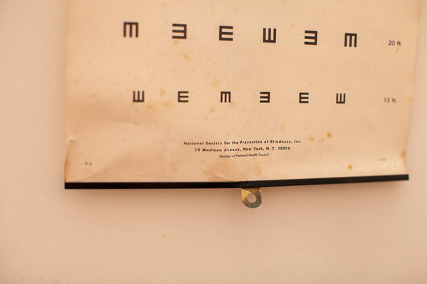 Vintage 40's Eye Chart