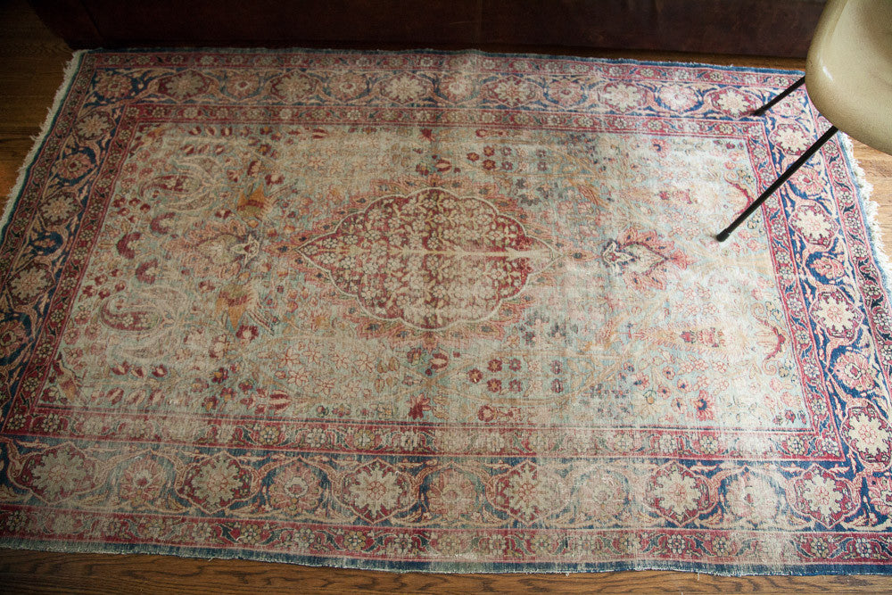 4x7 Worn Kerman Area Rug