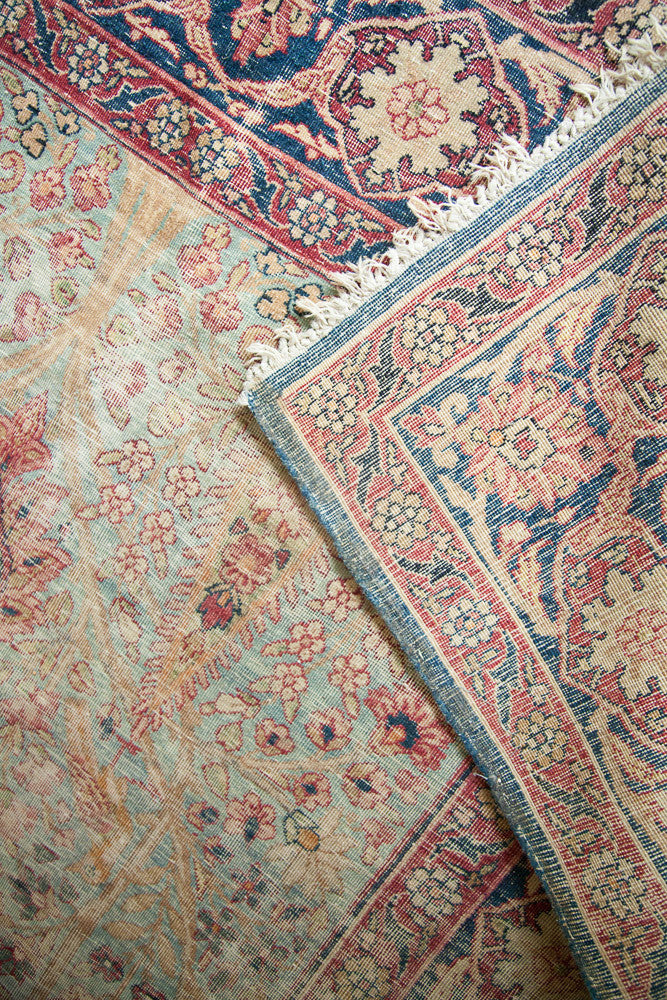4x7 Worn Kerman Area Rug