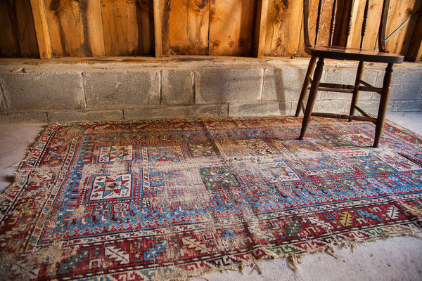 4x6 Tattered Antique Rug