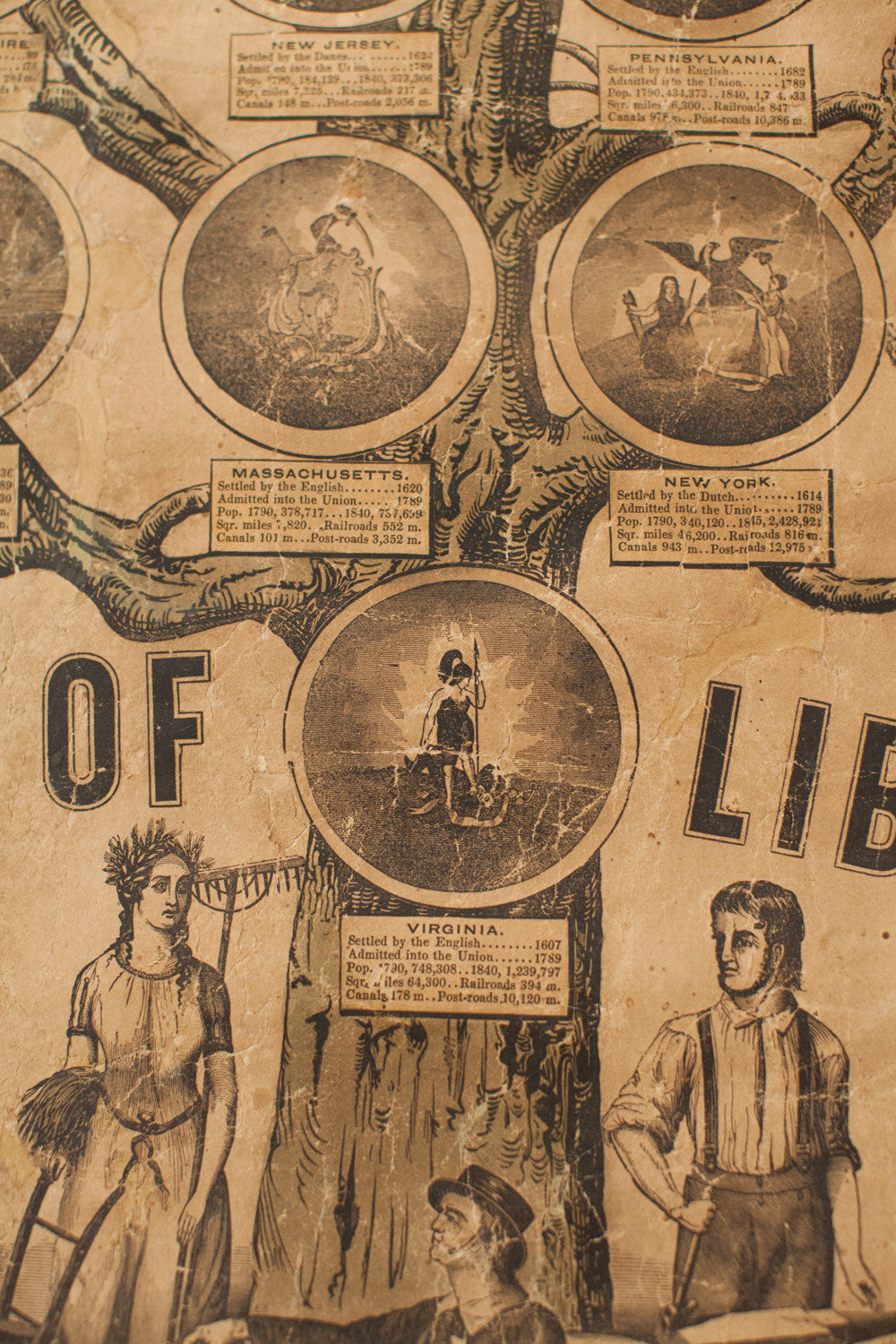 Rare Ensign and Thayer Pre-Civil War Tree of Liberty Chart