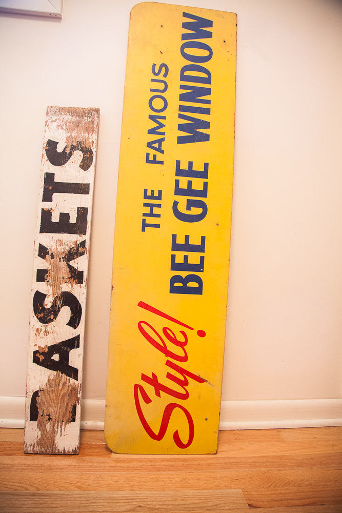 Mid Century Modern Bee Gee Window Advertising Sign