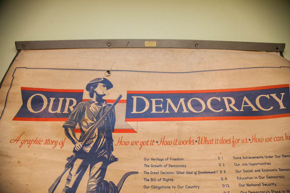Vintage 60s Denoyer Geppert Our Democracy Chart
