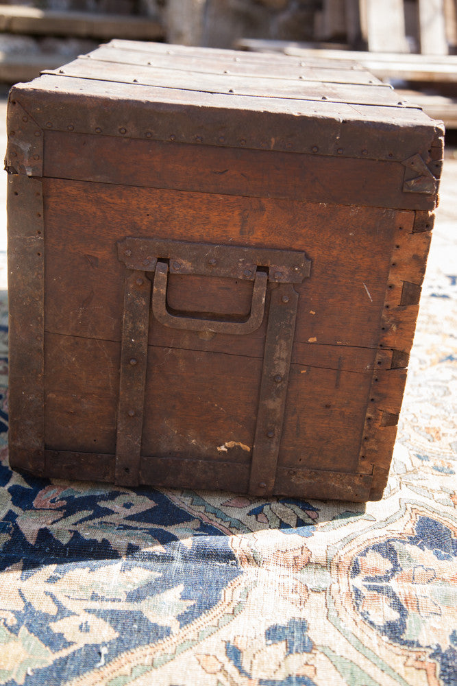 Antique 18th Century Wooden Trunk