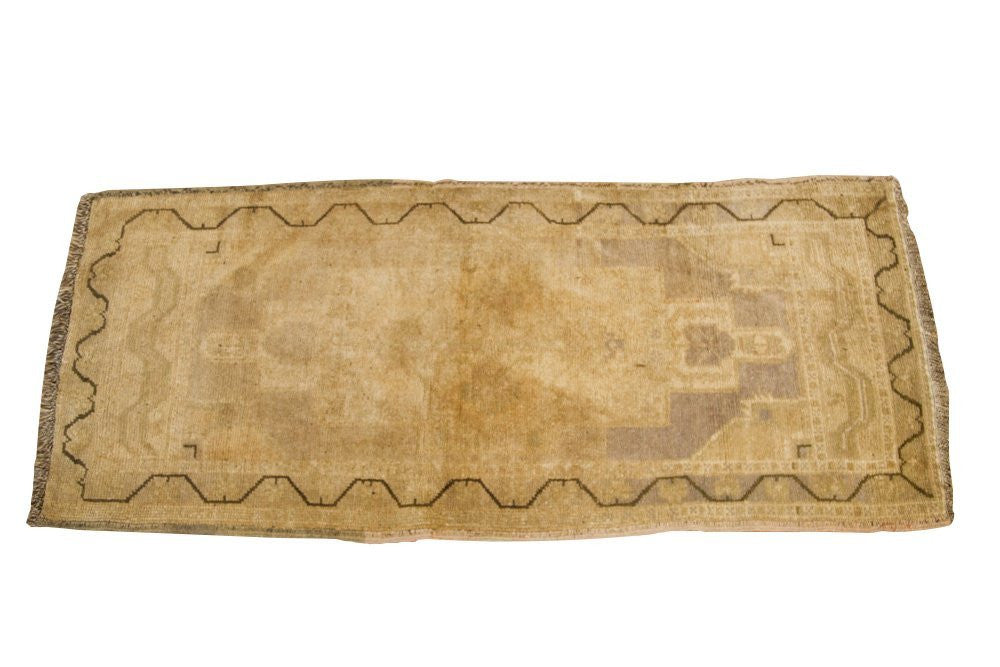 2x4 Faded With Outline Vintage Turkish Rug Runner