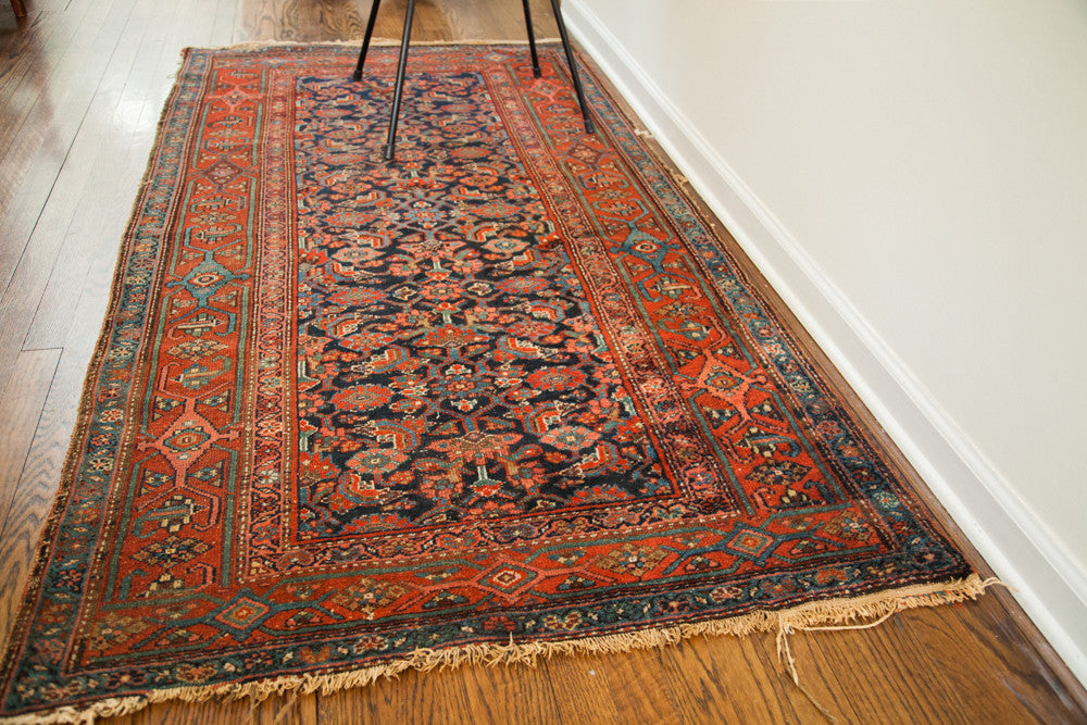 3x6 Blue Kurdish Rug Runner
