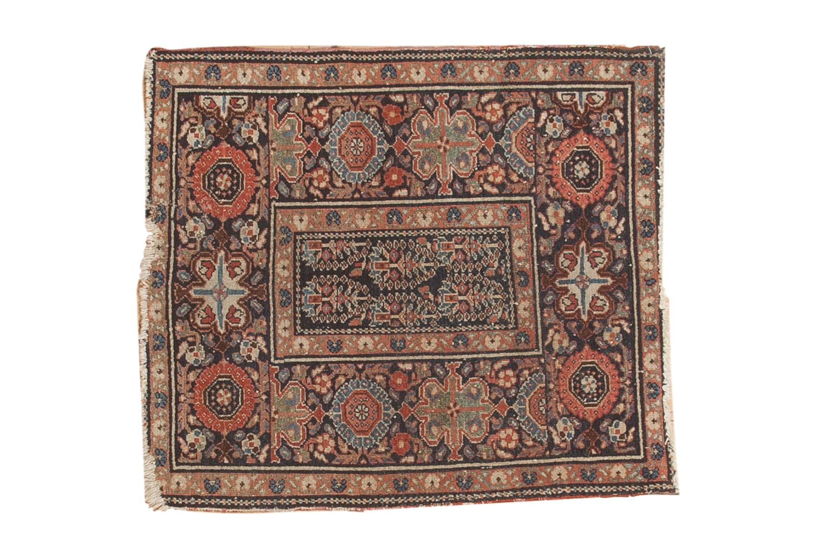 3x3 Square Blue Tribal Malayer Rug