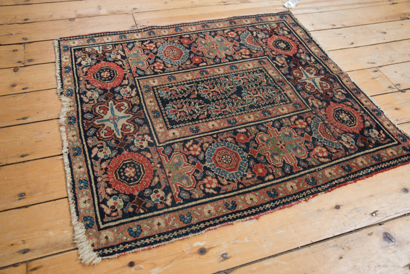 3x3 Square Blue Tribal Malayer Rug