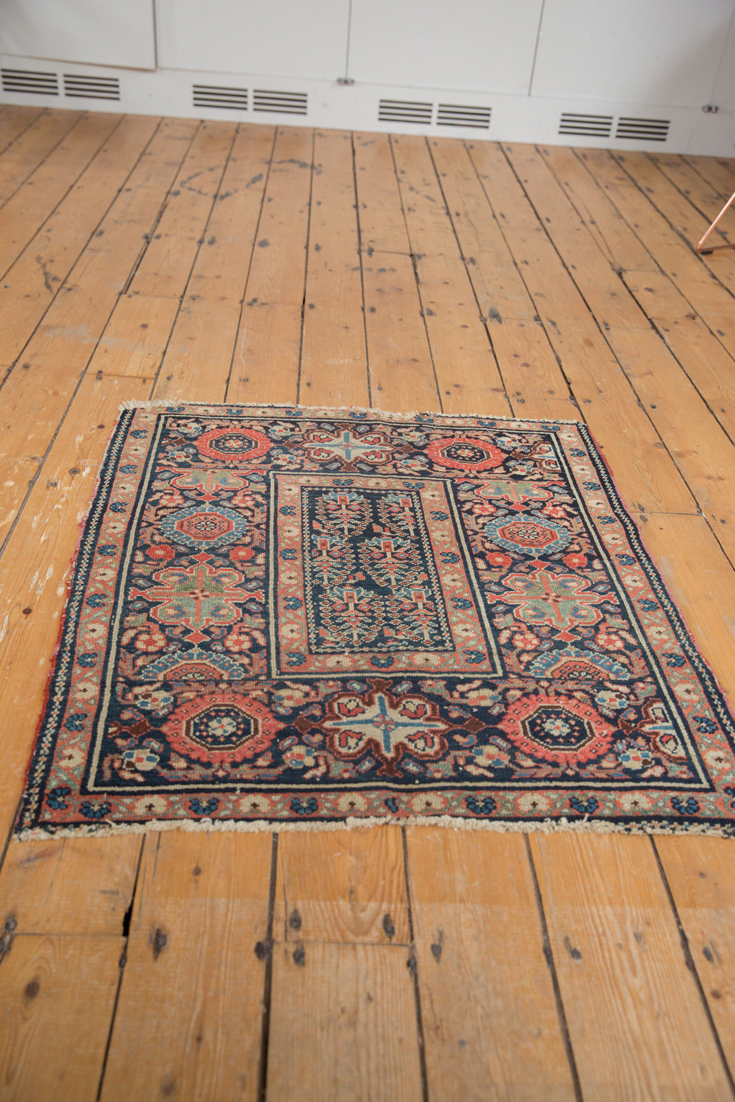 3x3 Square Blue Tribal Malayer Rug