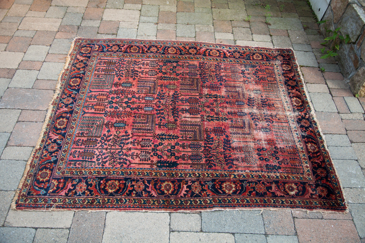 5x6 Painted Vintage Lilihan Square Rug