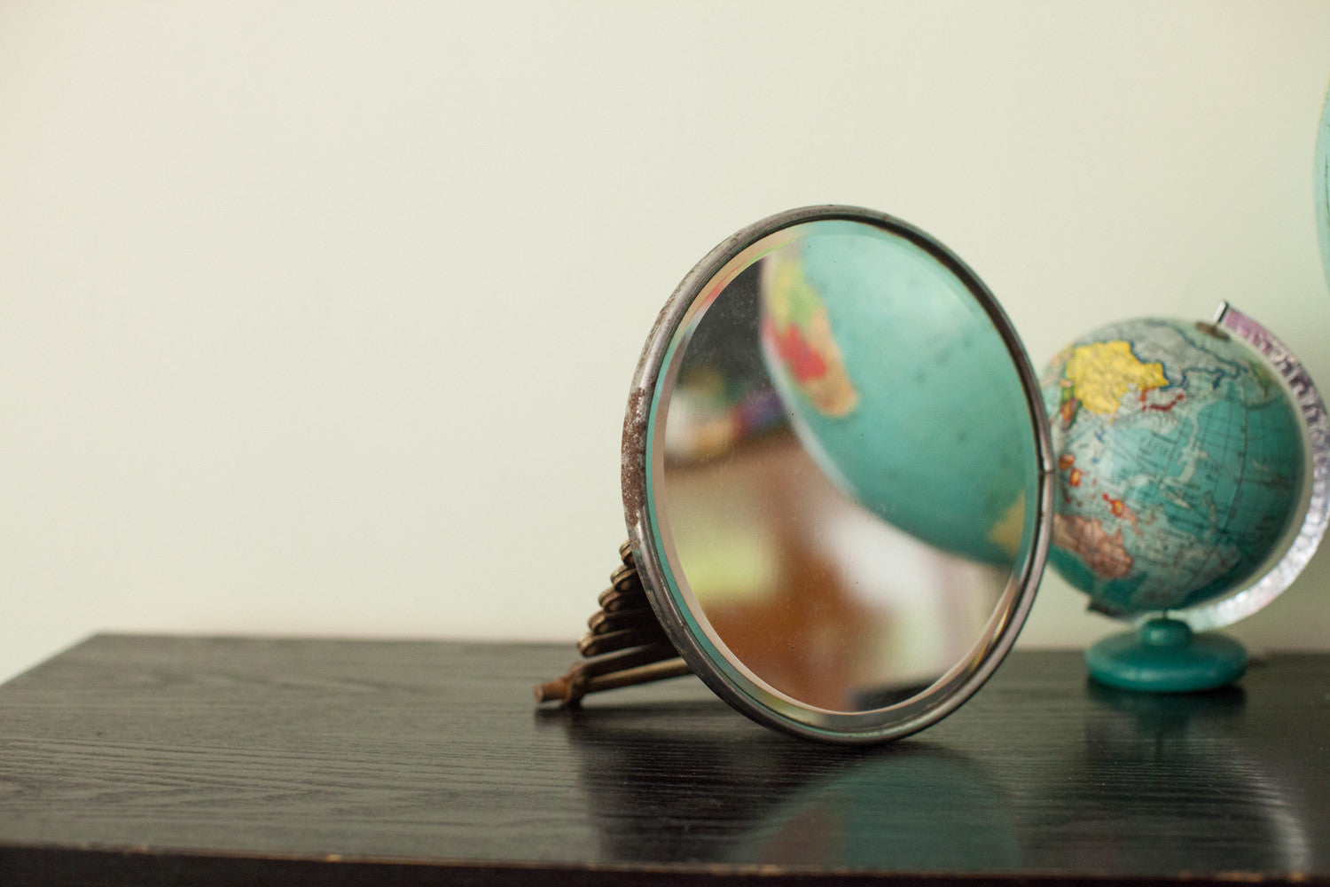 Vintage Beveled Glass Shaving Mirror