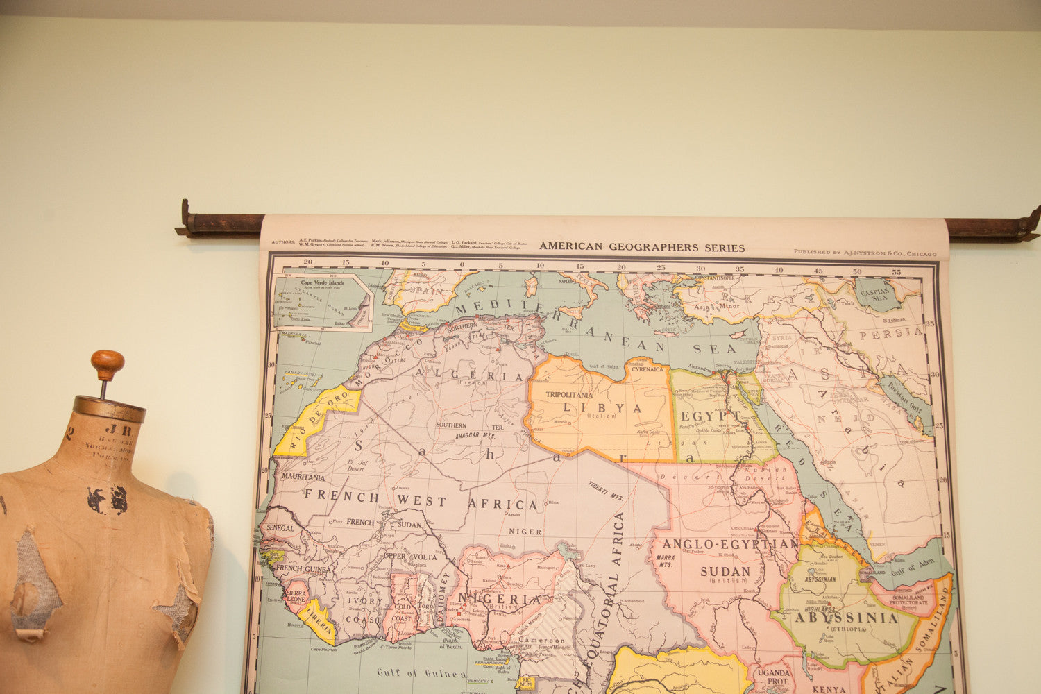 Antique Pull Down Map of Africa