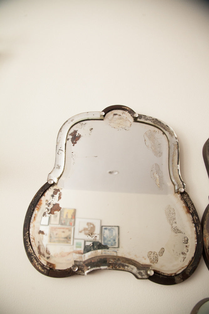 Vintage 1930s Bell Shaped Beveled Glass Deco Mirrors