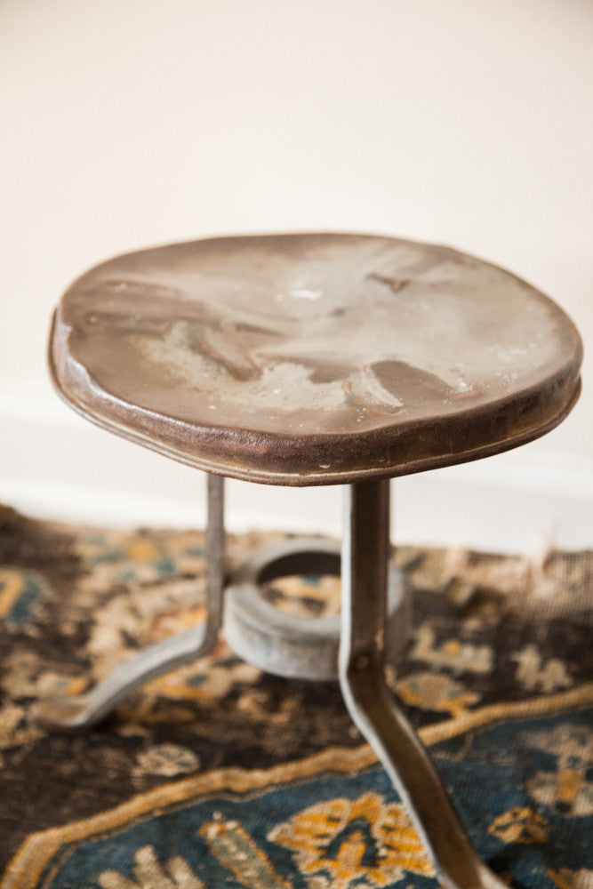 Antique Industrial Steel Milking Stool