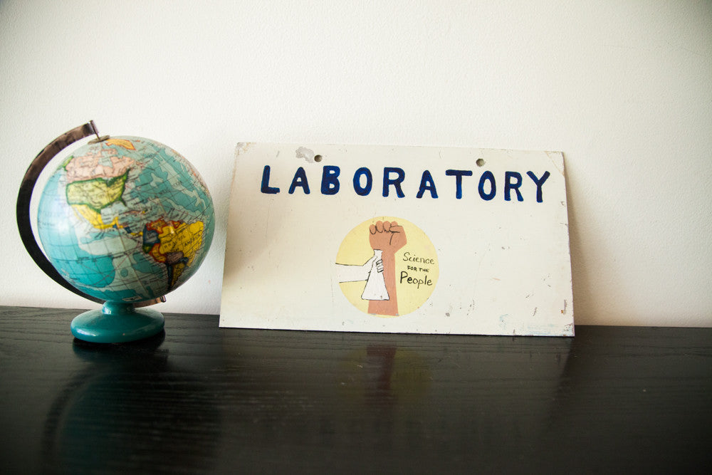 Rare Science For The People 1970's Laboratory Science Sign