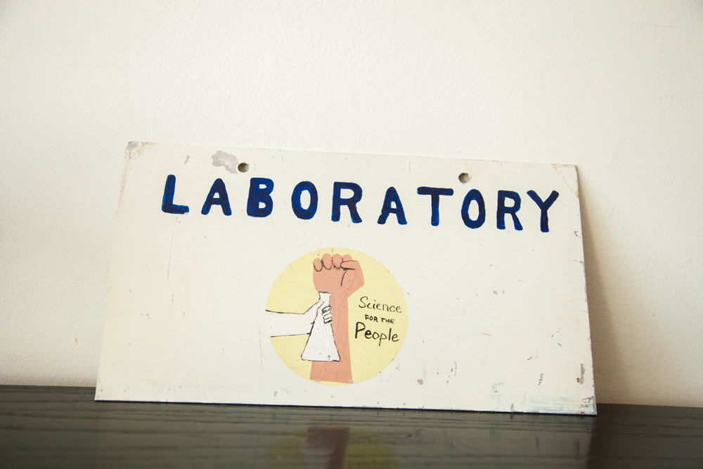 Rare Science For The People 1970's Laboratory Science Sign