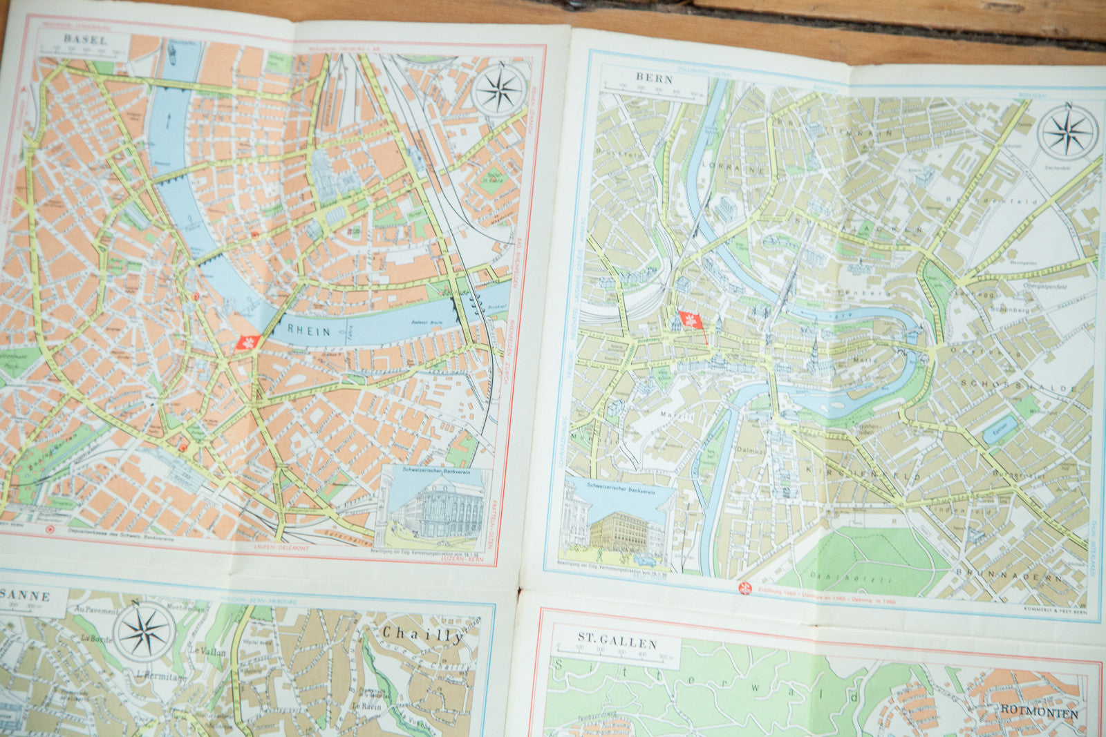 Vintage Map of Switzerland