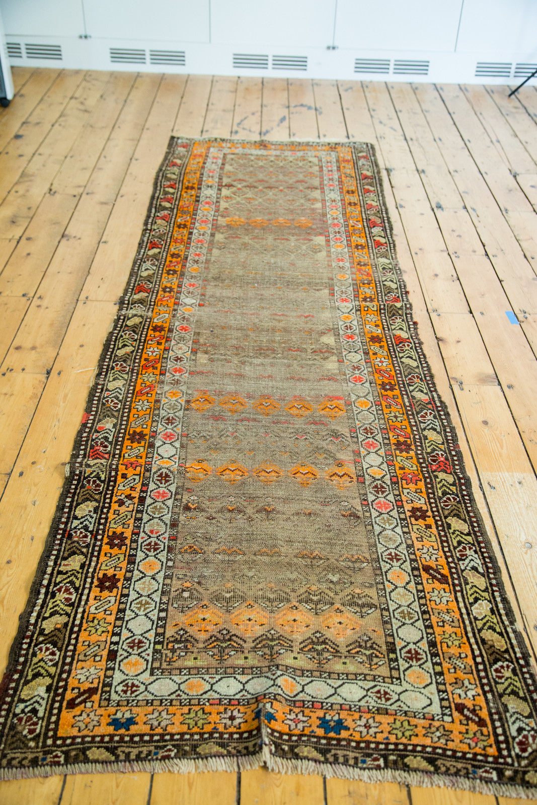 3x10 Antique Caucasian Orange Rug Runner