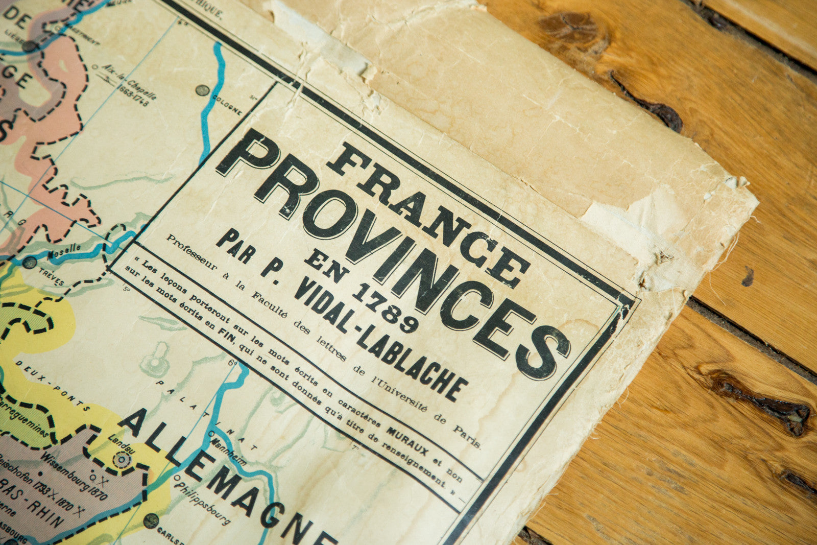 Antique Pull Down Map Of France