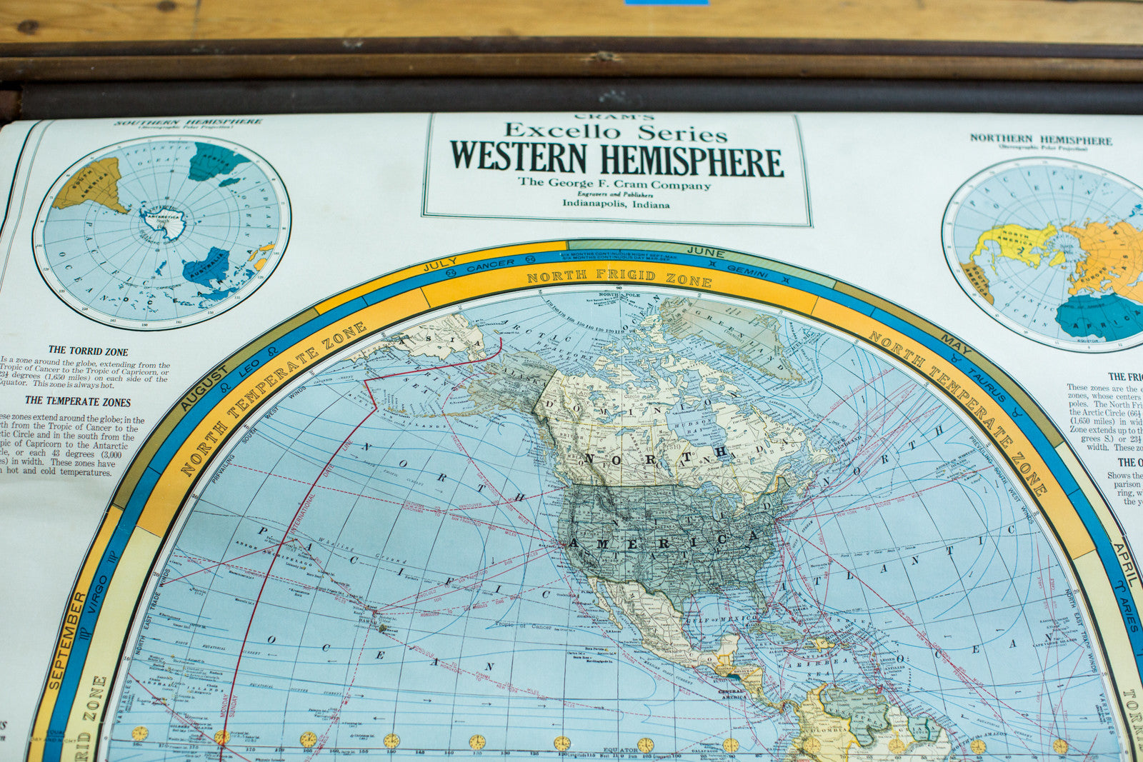 Crams 1938 Edition Pulldown Map Of Western Hemisphere – Item #1941