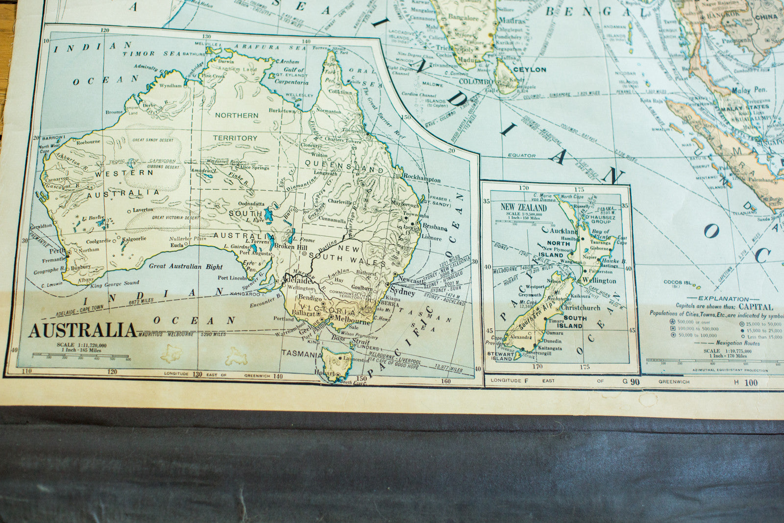 Crams 1938 Edition Pulldown Map Of Asia