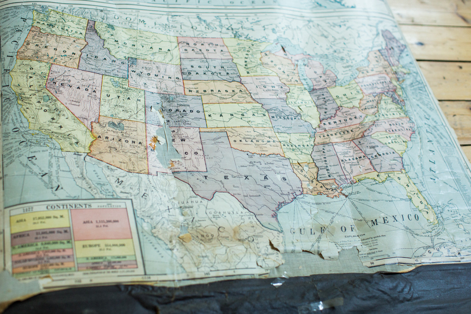 Crams 1938 Edition Vintage Pulldown Map Of United States