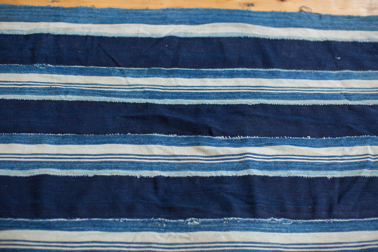 2x4 Indigo Blue Striped Textile Runner