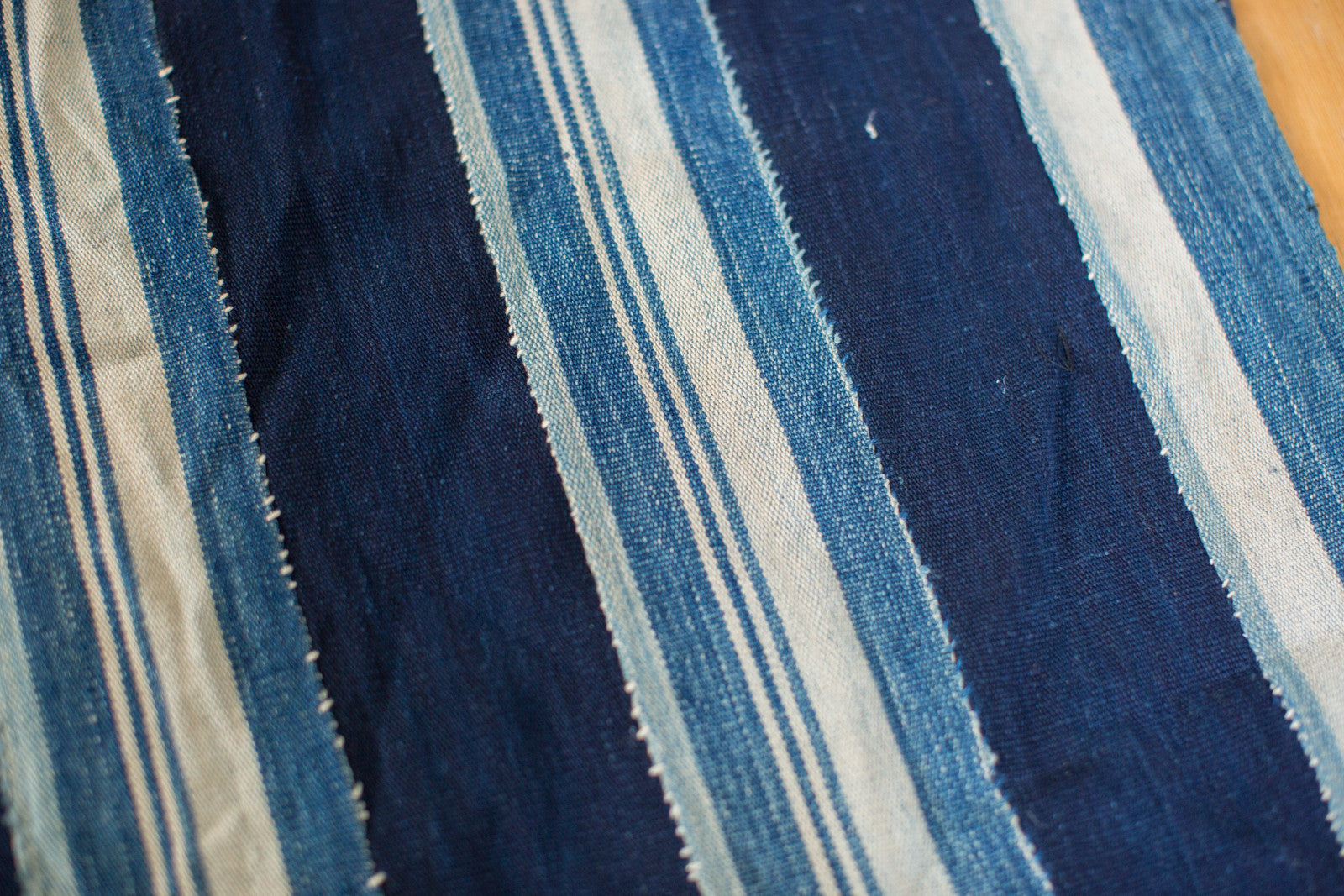 2x4 Indigo Blue Striped Textile Runner