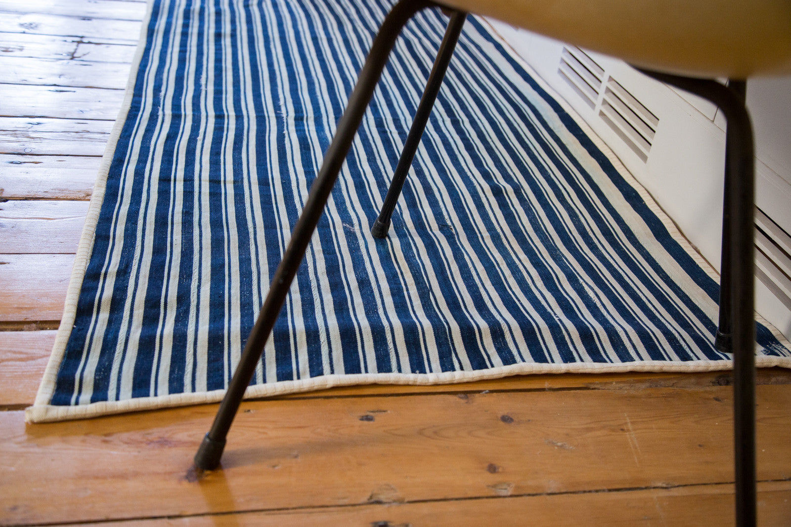 2.5x5 Indigo Blue Striped Rug Runner