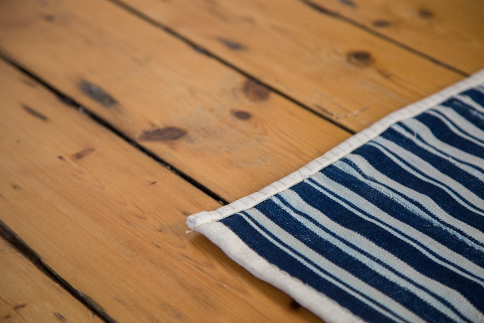 2.5x5 Indigo Blue Striped Rug Runner