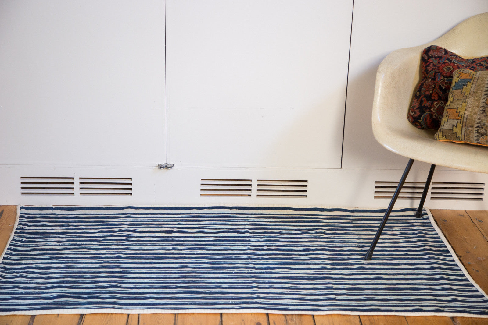 2.5x5 Indigo Blue Striped Rug Runner