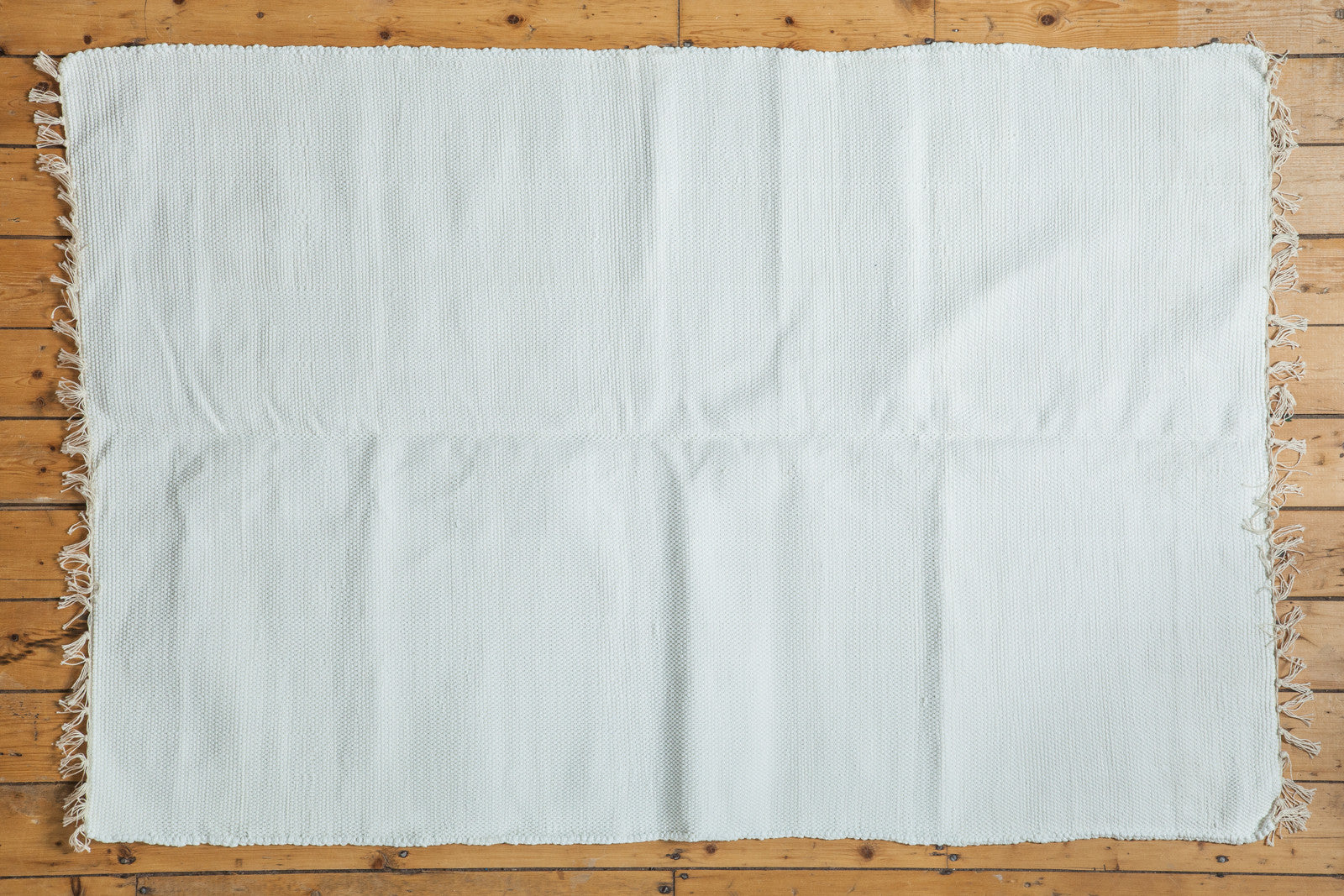 4x6 New Organic Cotton White Rag Rug