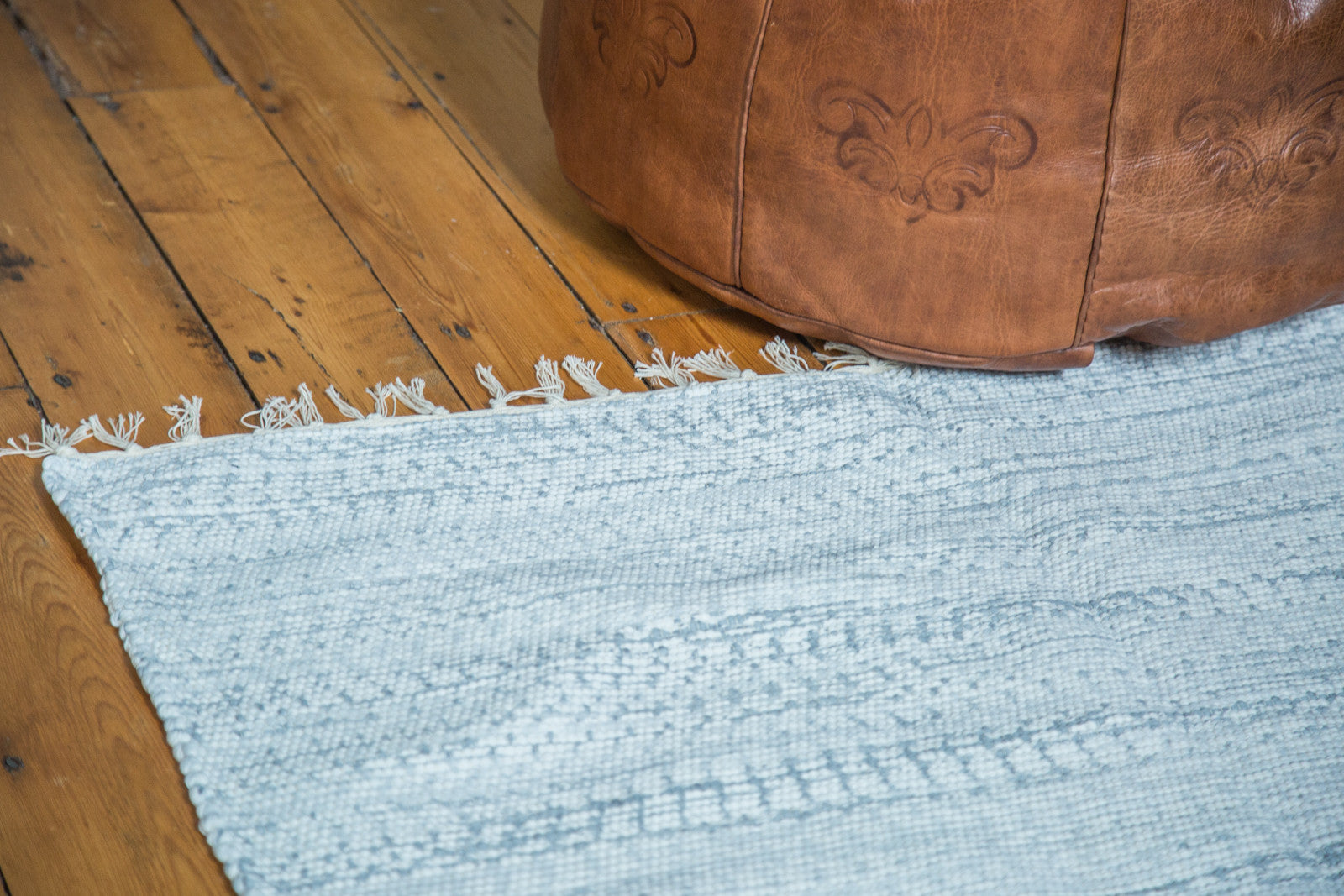 4x6 New Organic Cotton Minimalistic Rag Rug