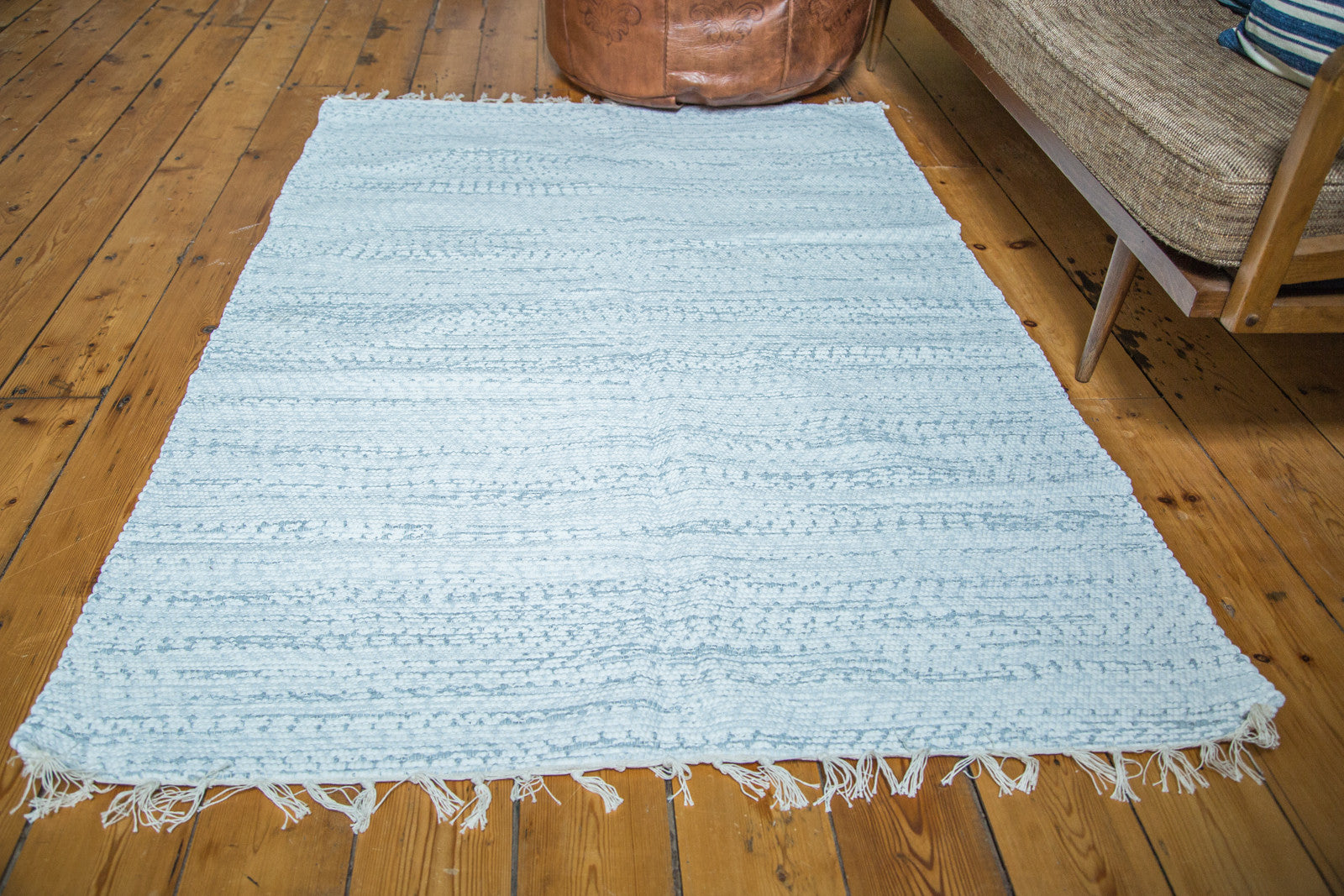 4x6 New Organic Cotton Minimalistic Rag Rug