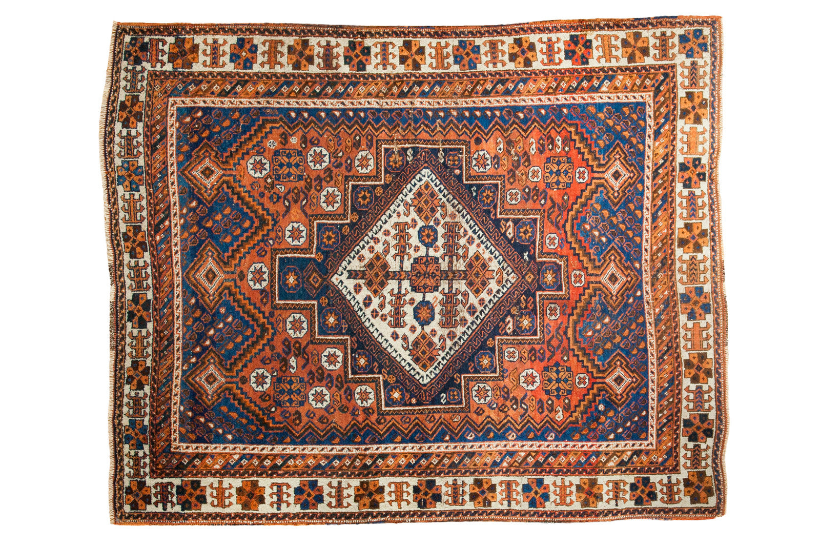 4x5 Vintage Square Afshar Rug