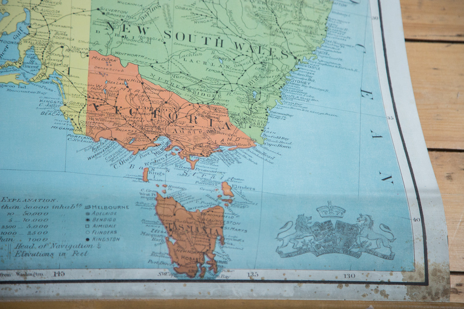 Vintage Pull Down Map Australia – Item #2183