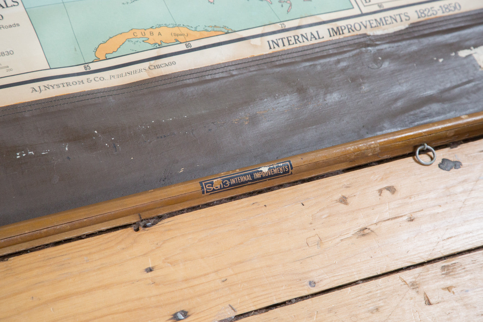 Vintage Pull Down Map United States