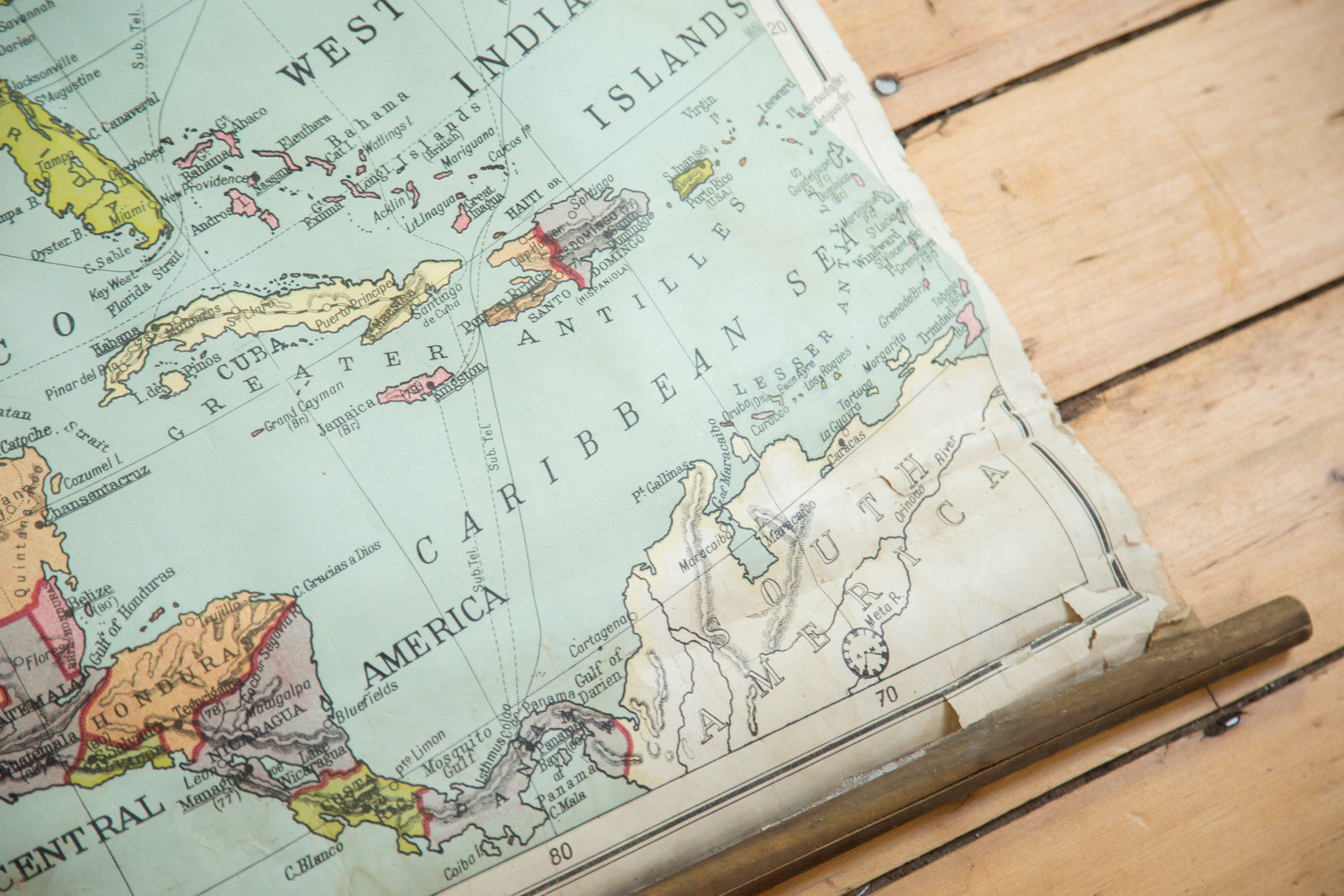 Antique W & AK Johnston Pull Down Map of North America