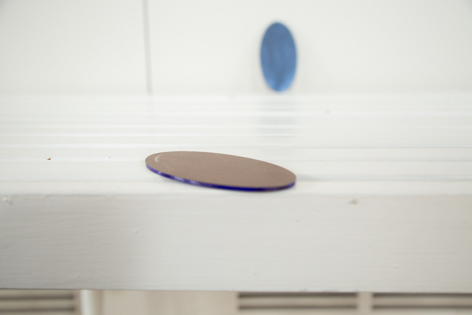 Small Vintage Art Deco Blue Mirror