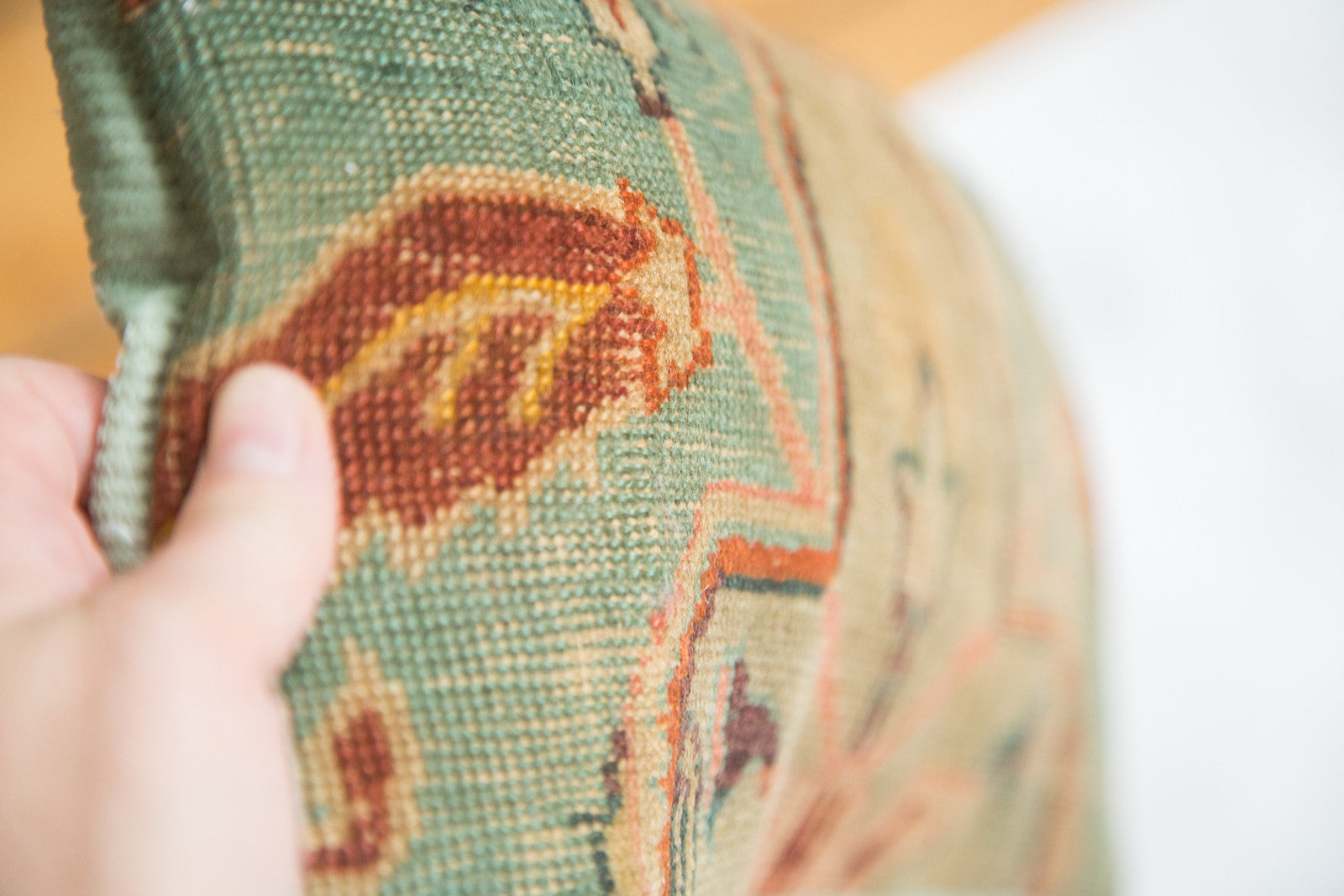 Antique 18th Century Turkish Rug Fragment Pillow