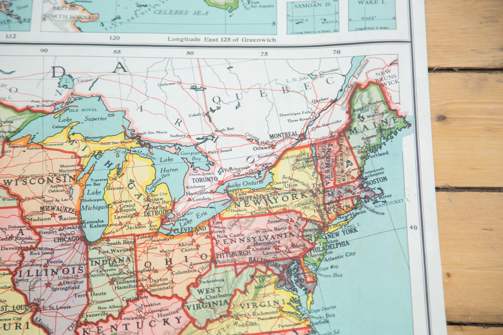 Antique Nystrom Pull Down Map of USA