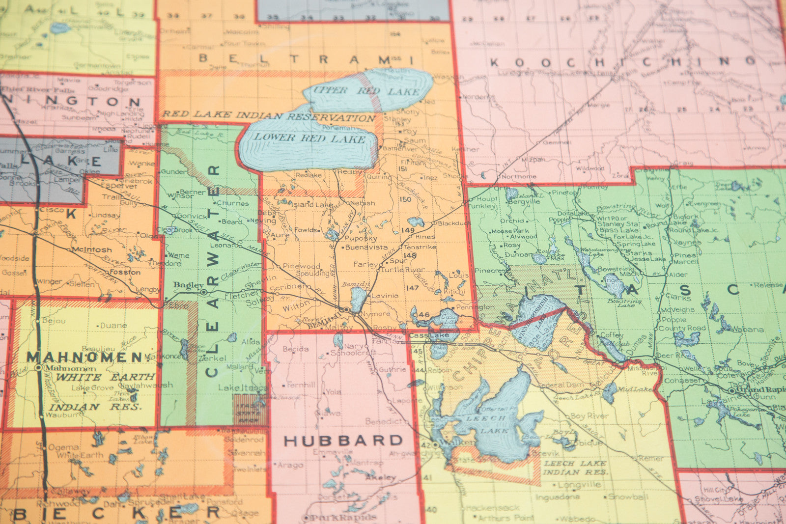 Antique Nystrom Pull Down Map of Minnesota – Item #2475