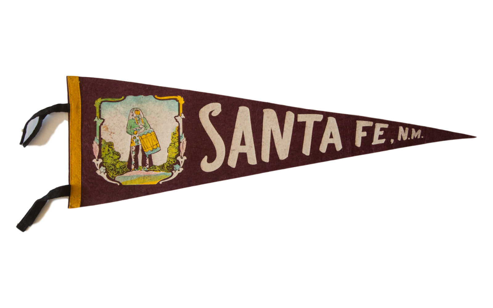 Santa Fe NM Vintage Felt Flag