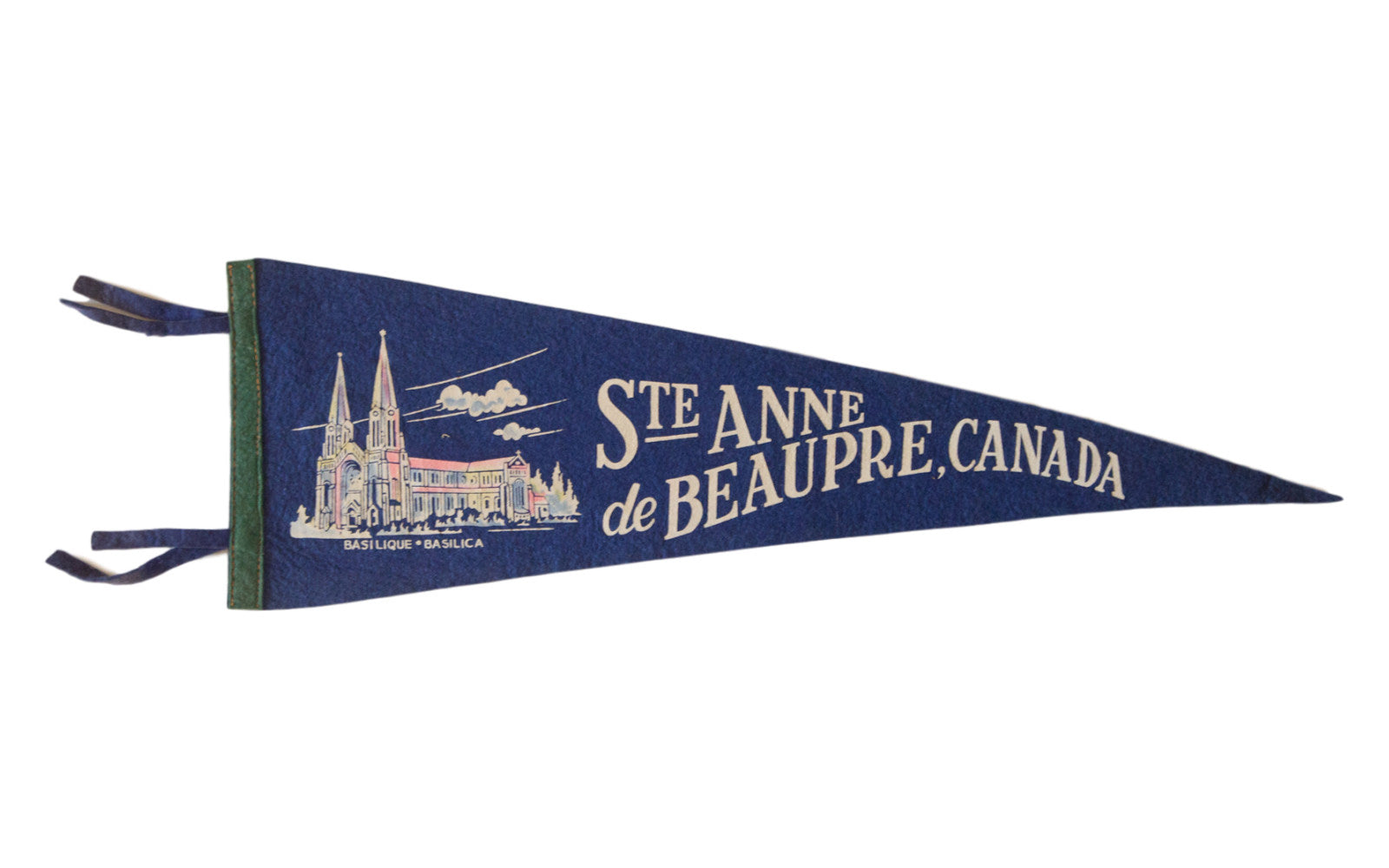Ste Anne de Beaupre, Canada Vintage Felt Flag