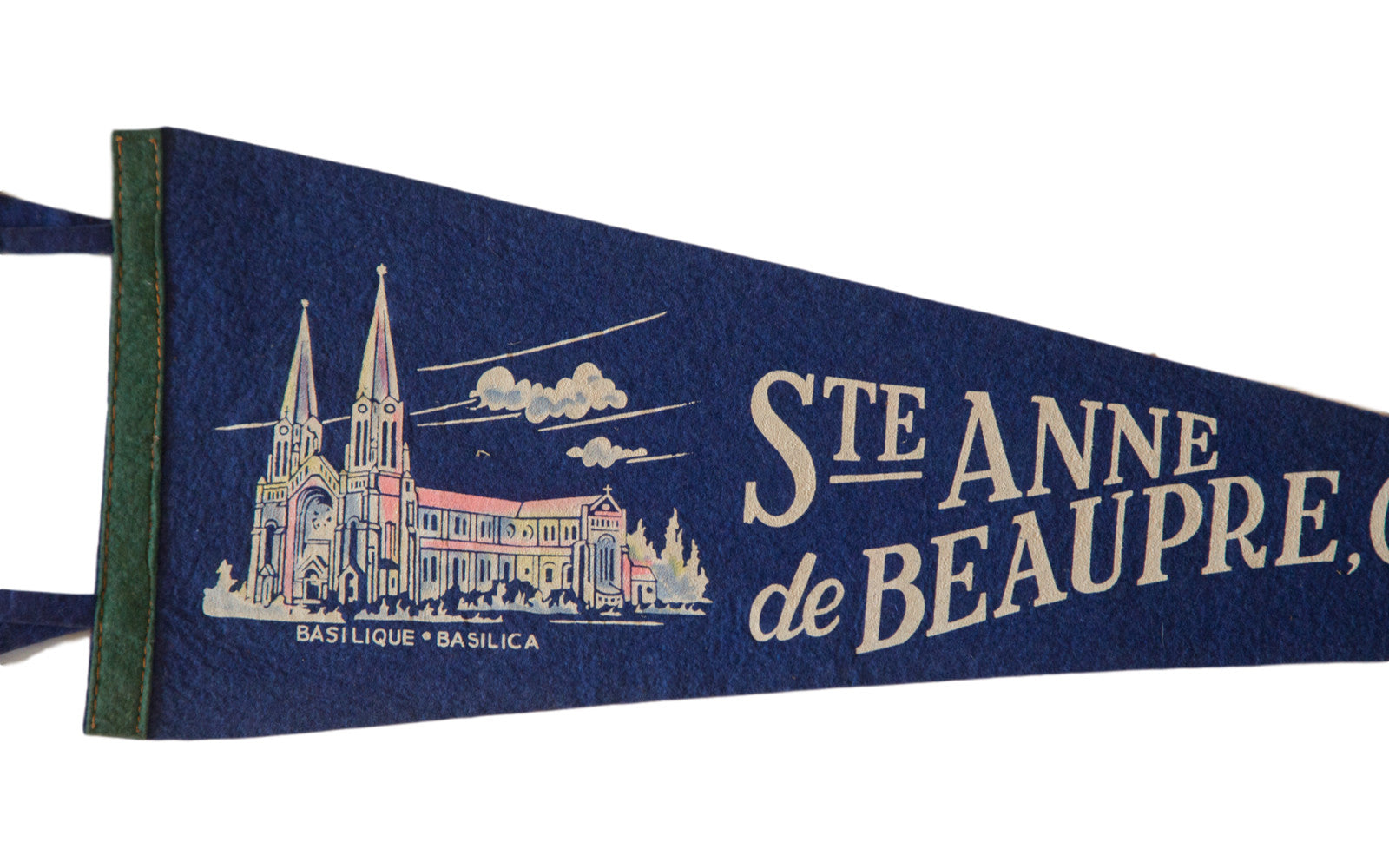 Ste Anne de Beaupre, Canada Vintage Felt Flag